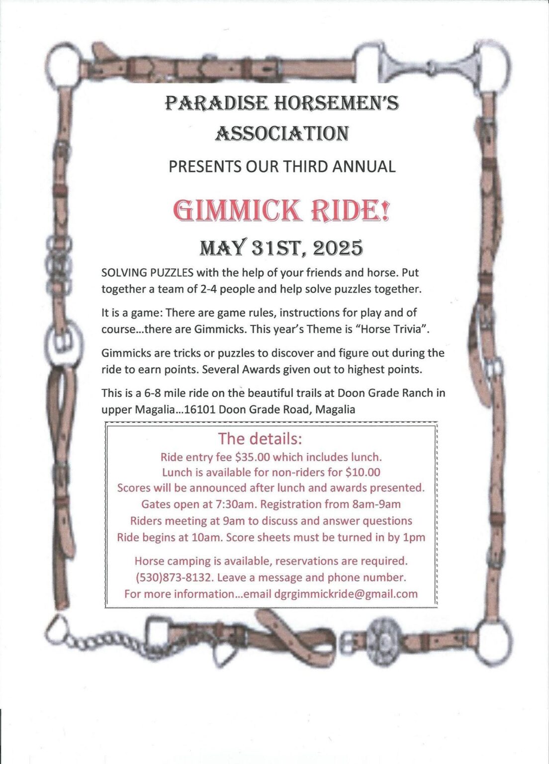 PHA 3rd Annual Gimmick Ride – Theme “Horse Trivia” - The Northern ...